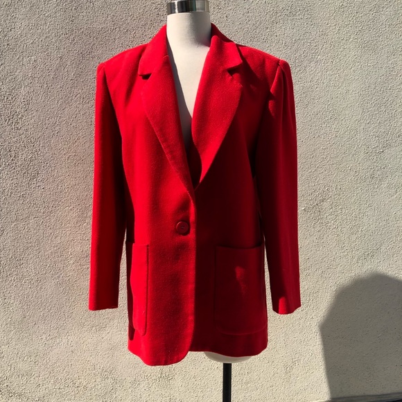 Jackets & Coats | Vintage Red Wool Jacket | Poshmark